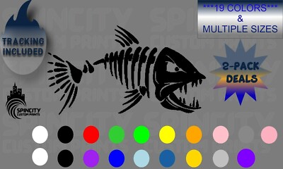 Bone Skeleton Fish Vinyl Car Window Decal Sticker Fishing | eBay