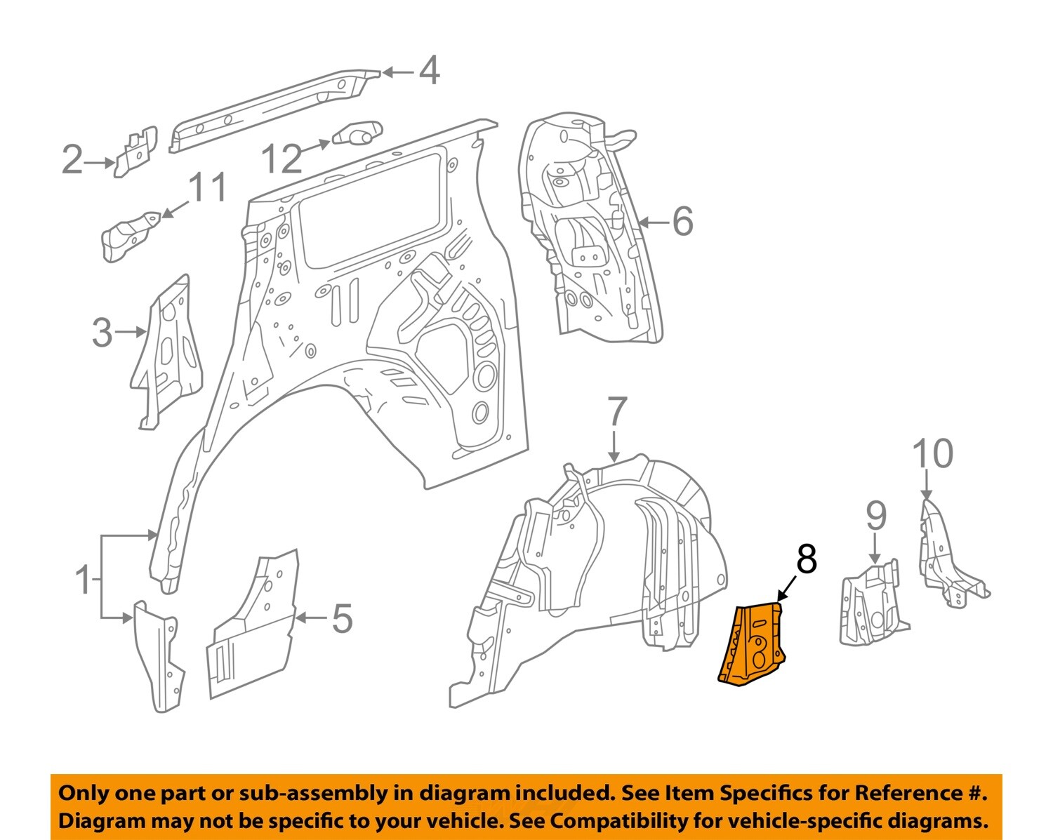 GM OEM Quarter Panel-Wheelhouse Brace Left 22869844 | eBay