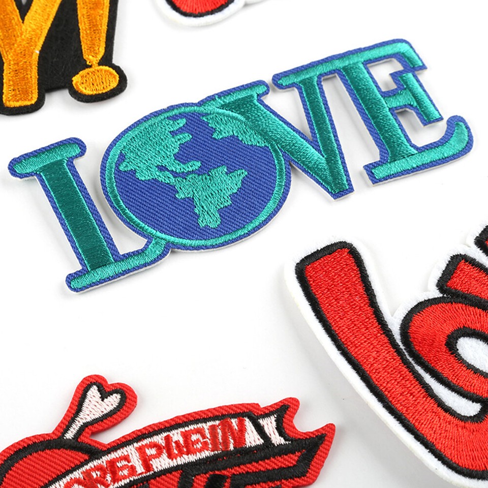 11 pcs DIY Words Patches Embroidery Iron On/Sew On Applique for Clothes ...