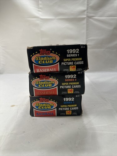 1992 Topps Stadium Club Baseball Series 1,2 &3 Box Sealed Unopened ...