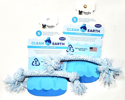 2 Spunky Pup Clean Earth Collection Small Rope Dog Toy Recycled Plastic ...