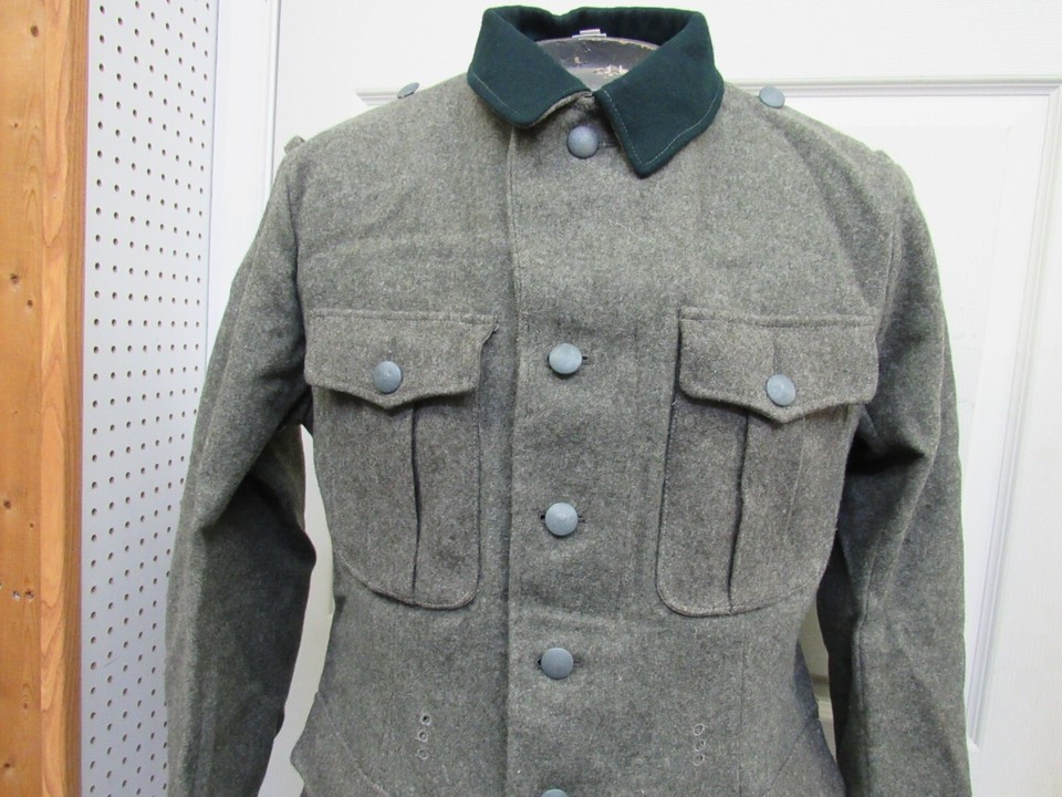WW2 GERMAN M36 FIELD GREY WOOL TUNIC MADE IN GERMANY STURM REPRODUCTION ...
