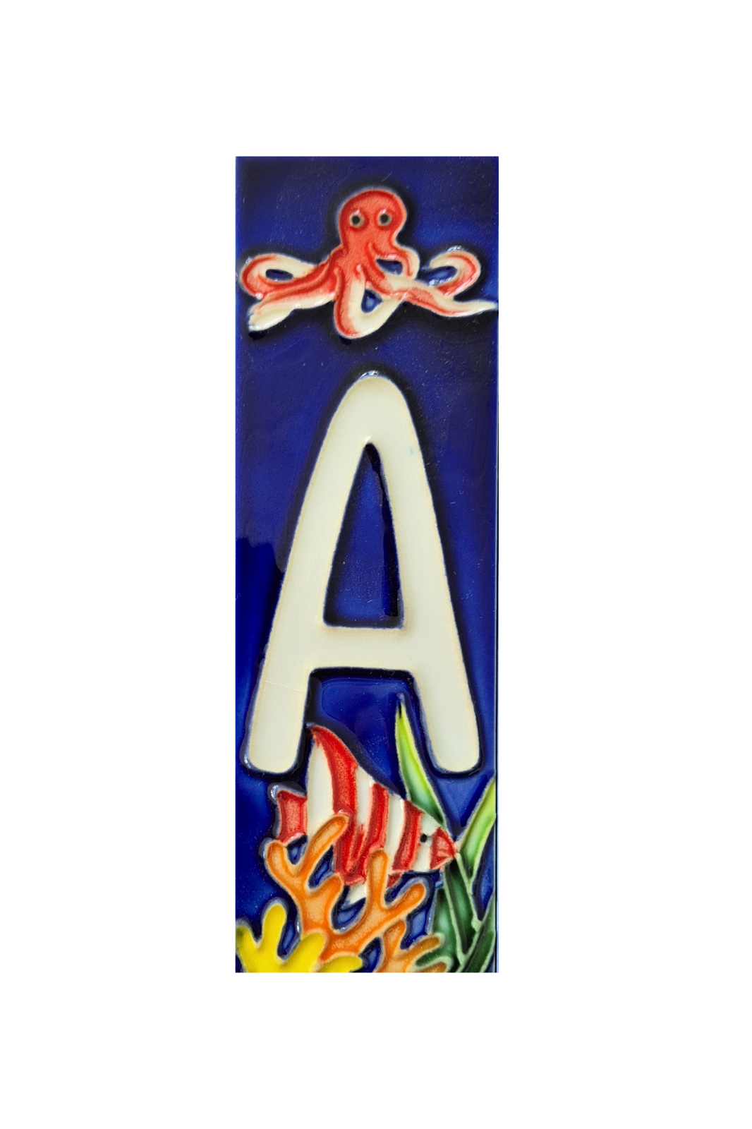 Hand-painted Ocean Themed Blue Ceramic Number and Letter Tiles | eBay UK