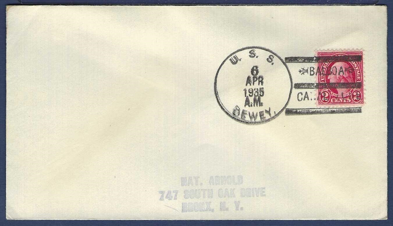 USS DEWEY DD-349 Destroyer Postmark Naval Cover Balboa Canal Zone | eBay