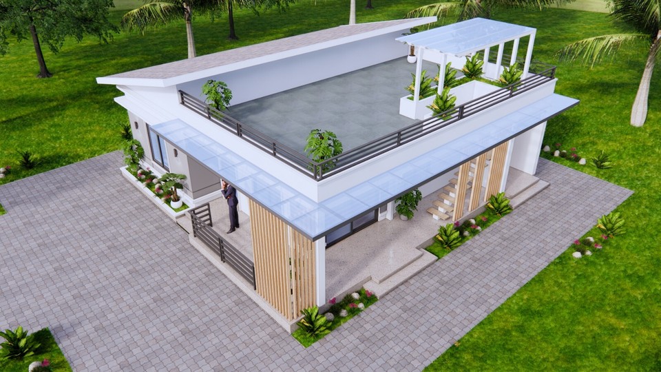 33x33 Feet Small House Plan 10x10 Meter 3 Bed 2 Bath Terrace PDF & A4 ...