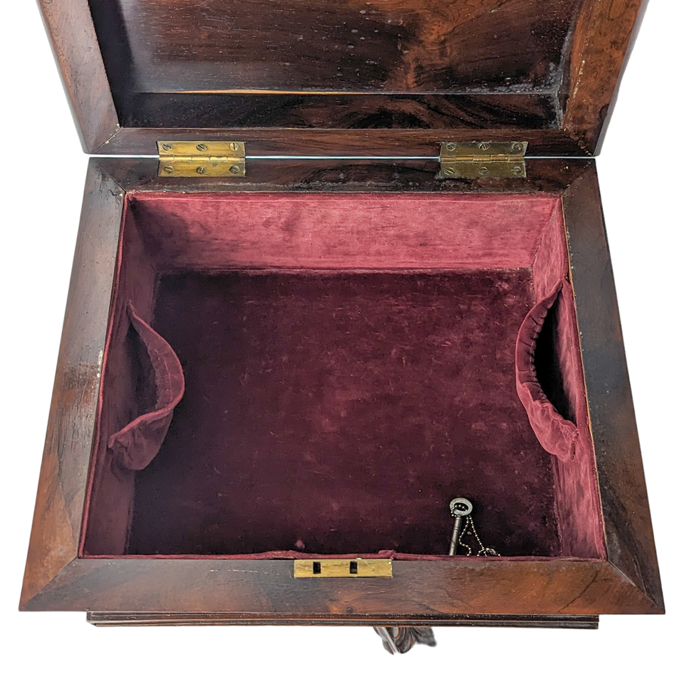 Antique 19th Century Regency Mahogany Wood Teapoy Sarcophagus Chest ...