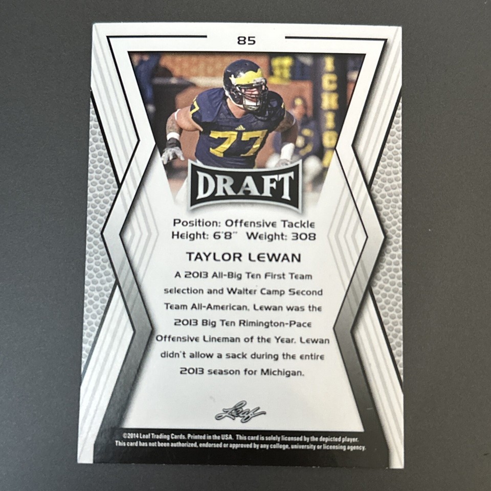 2014 Leaf Draft Football Taylor Lewan #85 Michigan Wolverines ROOKIE | eBay