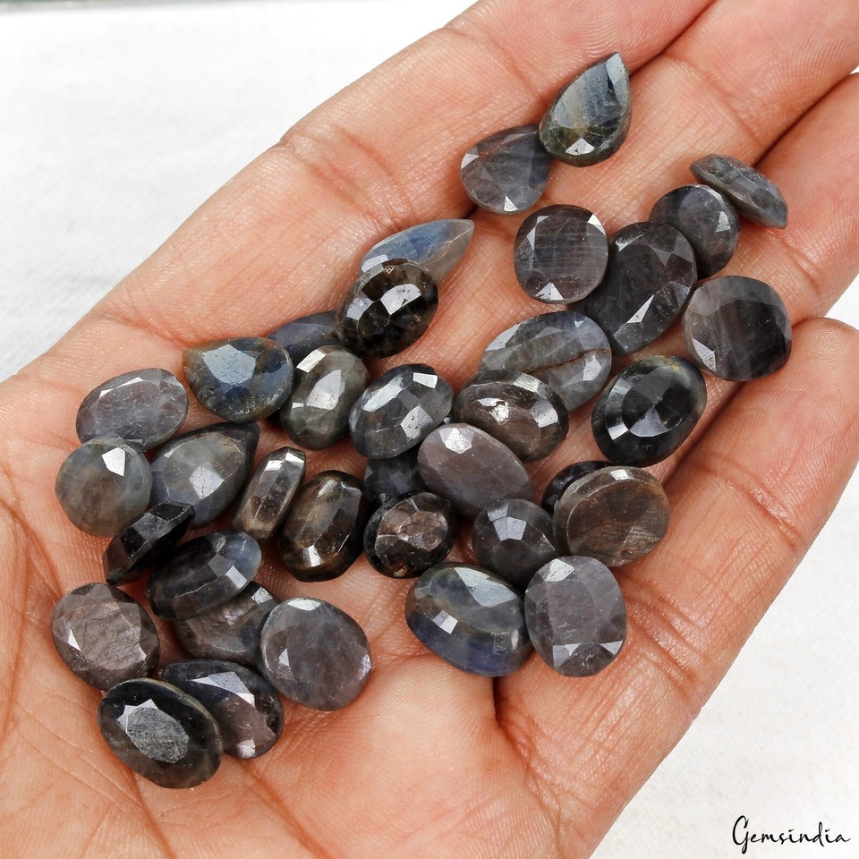 36 Pcs Natural Blue Gray Sapphire Untreated Mix Cut Loose Gemstones~230 ...