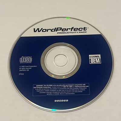 Corel WordPerfect Productivity Pack For Dell PC/Laptop - Windows XP | eBay