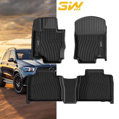 3W Car Floor Mats Black For Mercedes-Benz GLE All Weather Custom Fit ...