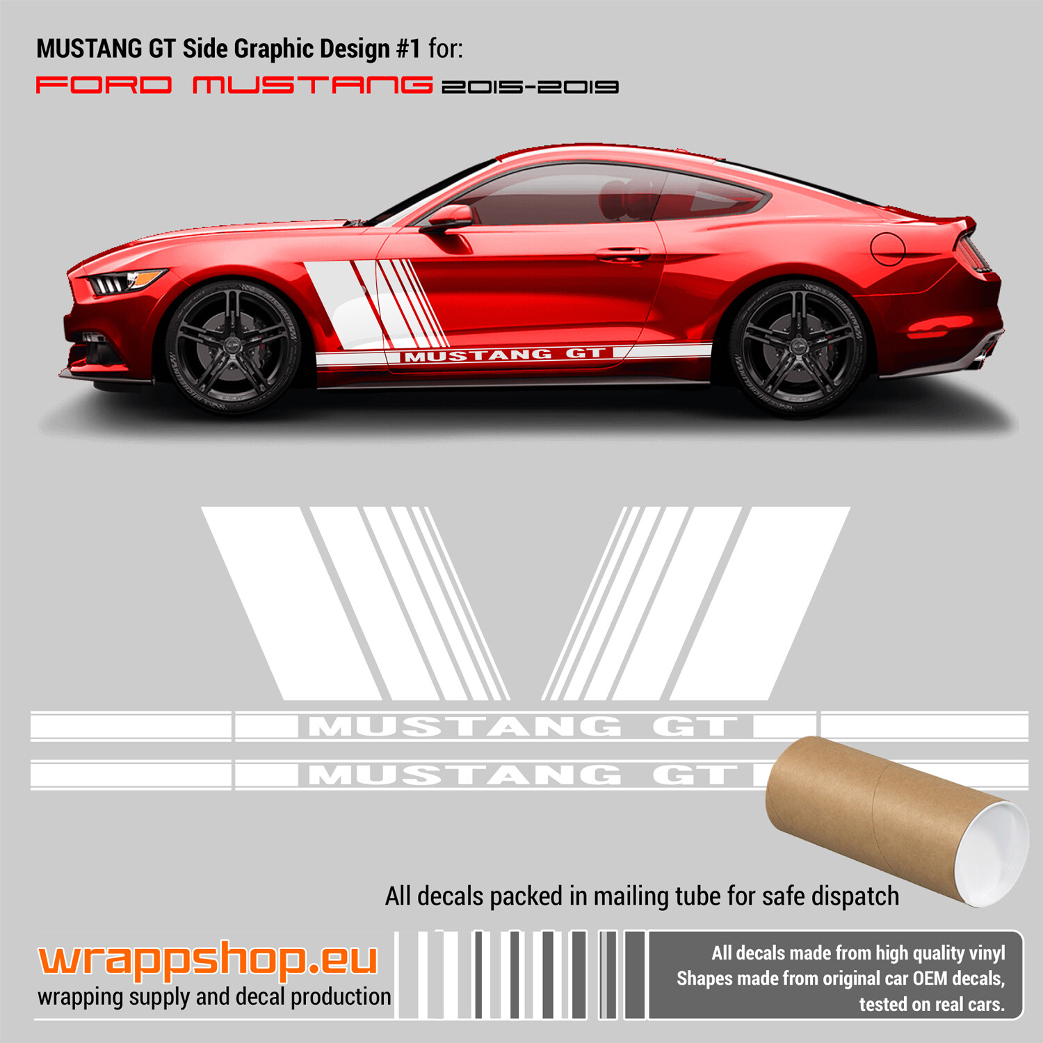 Side Graphic Design Stripes for Mustang 2015 - 2019 | eBay
