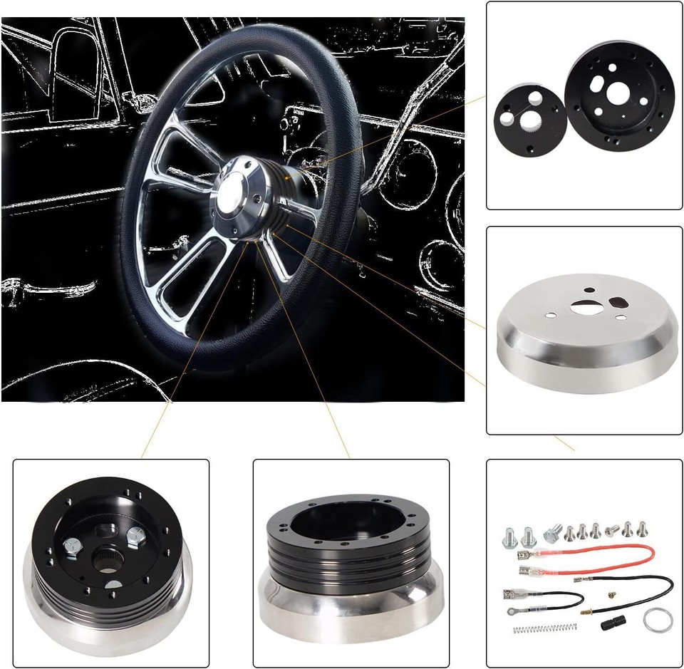 For Chevy Flaming River Ididit GM 5 & 6 Hole Steering Wheel Polished ...