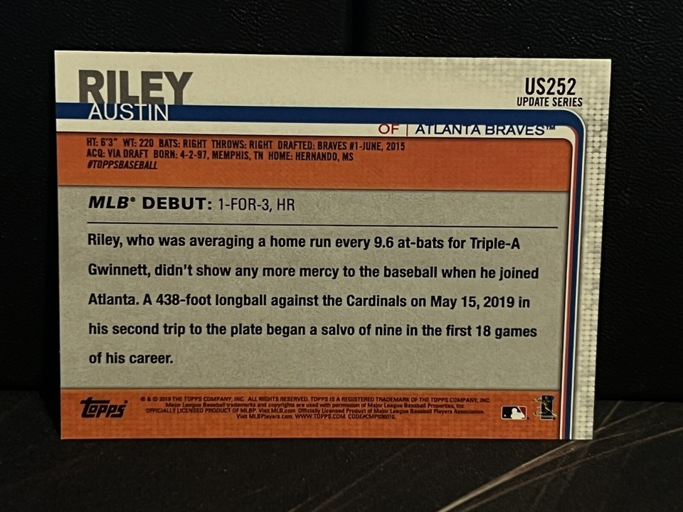 2019 Topps Update Series Rookie Debut Austin Riley #US252 RC Rookie | eBay