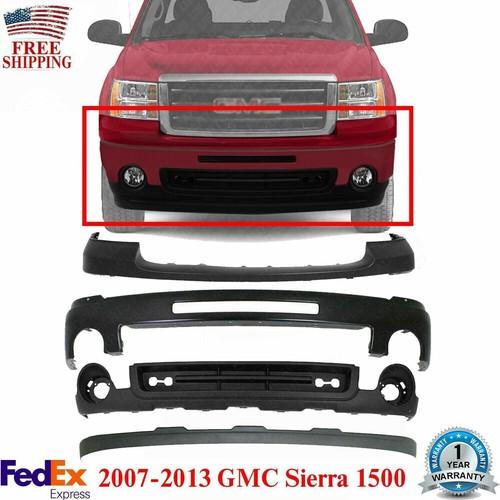 Front Bumper Primed Kit with Upper & Lower covers For 2007-2013 GMC ...