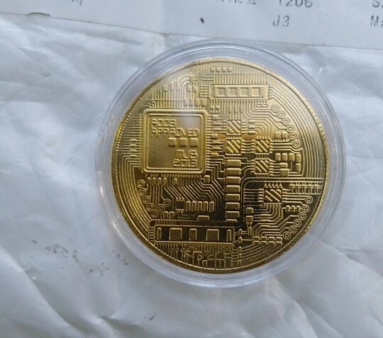 Gold Plated Bitcoin Coin Collectible Gift | eBay