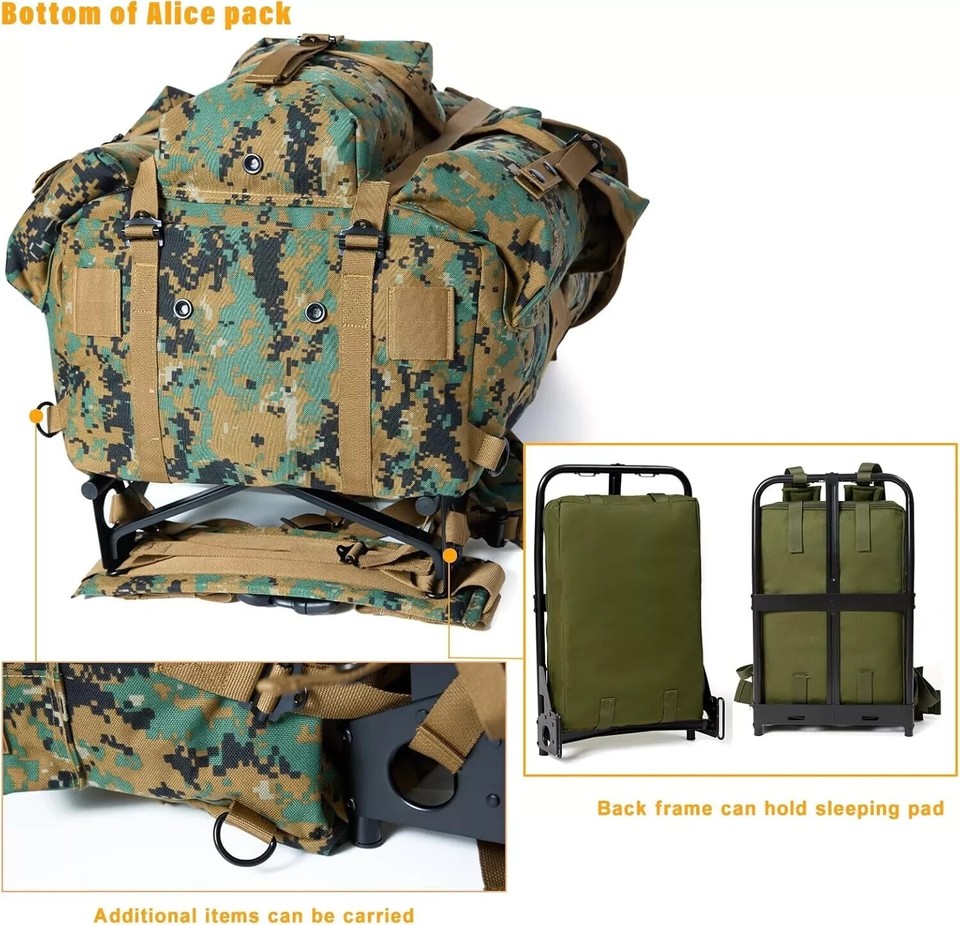 MARPAT Woodland ALICE Large Military Pack Digital Camo 1000D Rucksack ...