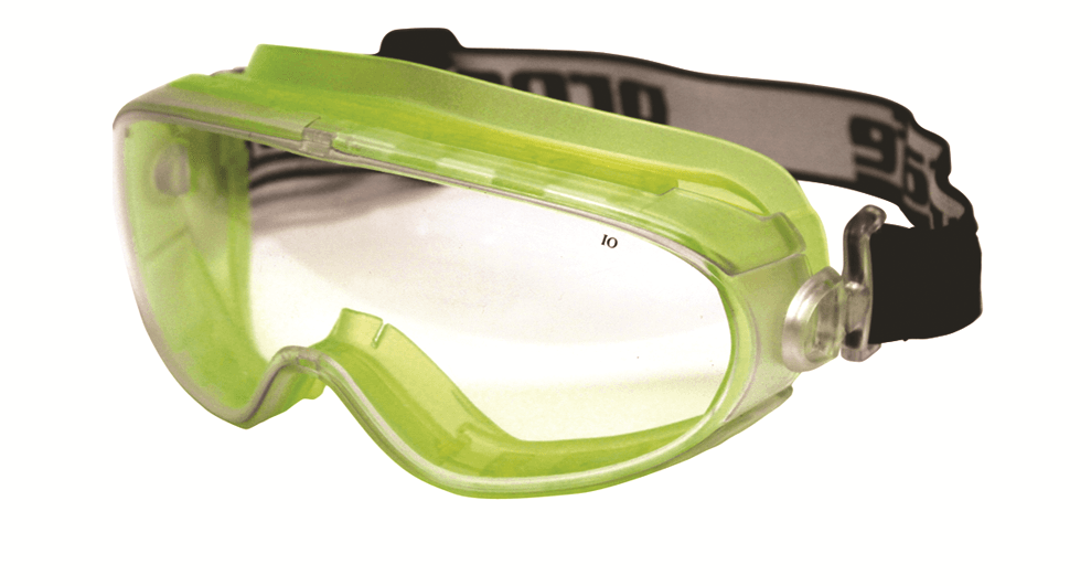Prosafe SAFETY GOGGLES Medium Impact Protection, GREEN Frame, CLEAR ...
