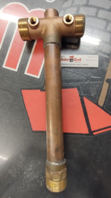 New Merrill 1 1/4 " Brass Tank Tee 3/4" Drain 14" Long Cast for Water ...