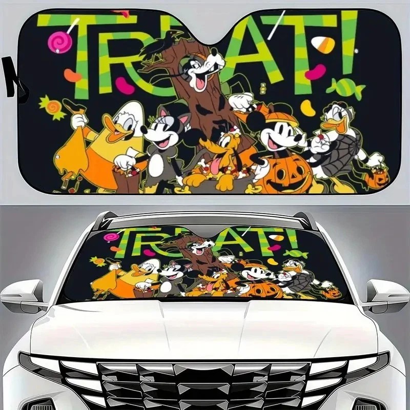 Mickey & Friends Treat Happy Halloween Spooky Vibes Car Windshield Sun ...