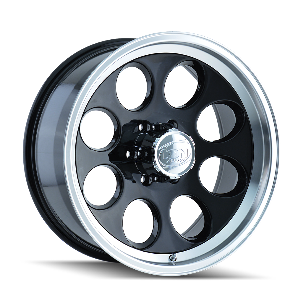 17x9 Ion 171 Black/Machined Wheels 5x5.5 (0mm) Set of 4 | eBay