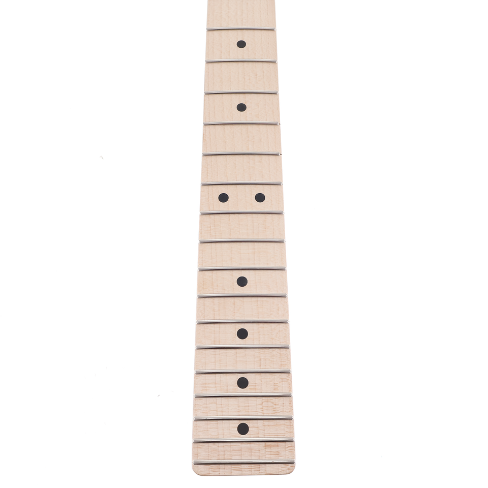 Telecaster Neck Unfinished Aug. D 10-14" Maple SS Frets Luminlay Side ...
