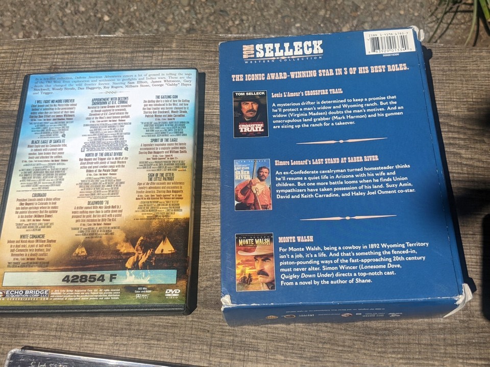 COWBOY DVD LOT Tom Selleck Sam Elliott Collection Western Louis L'Amour ...