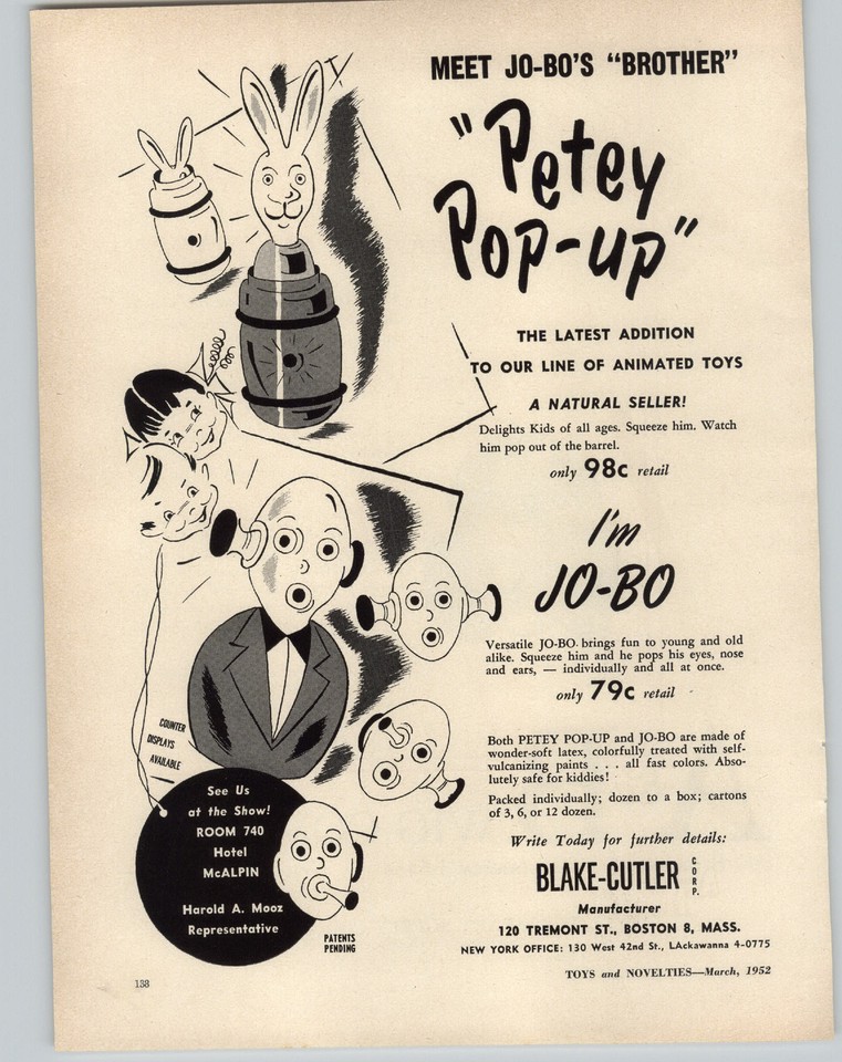 1952 PAPER AD A&B Doll Wigs Human Hohair Nylon Saran Blake Cutler Toy ...