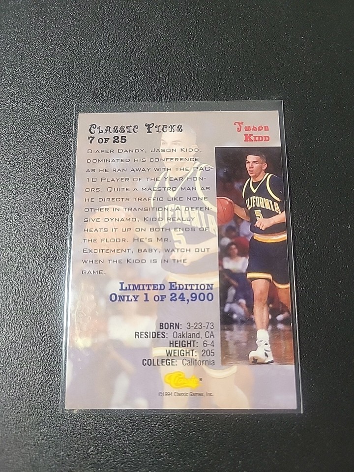 1994 Classic Draft #7 Jason Kidd Classic Draft Picks | eBay