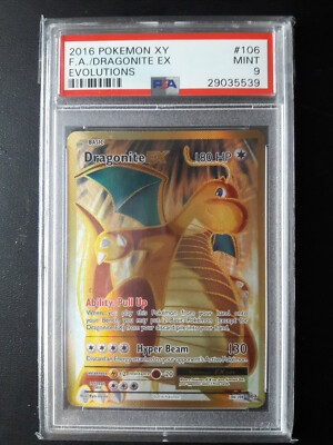 Pokemon Dragonite EX FULL ART 2016 XY Evolutions 106/108 PSA 9 MINT | eBay
