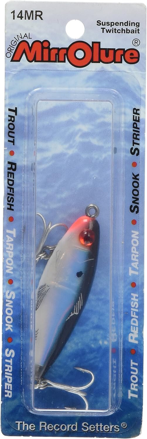 MirrOlure MirrOdine Mini Suspending Twitchbait 14MR-21 Black Back NEW 2 ...