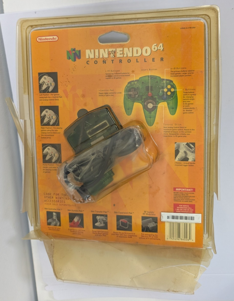 Nintendo 64 Authentic Original Controller New In Damaged Package Jungle ...