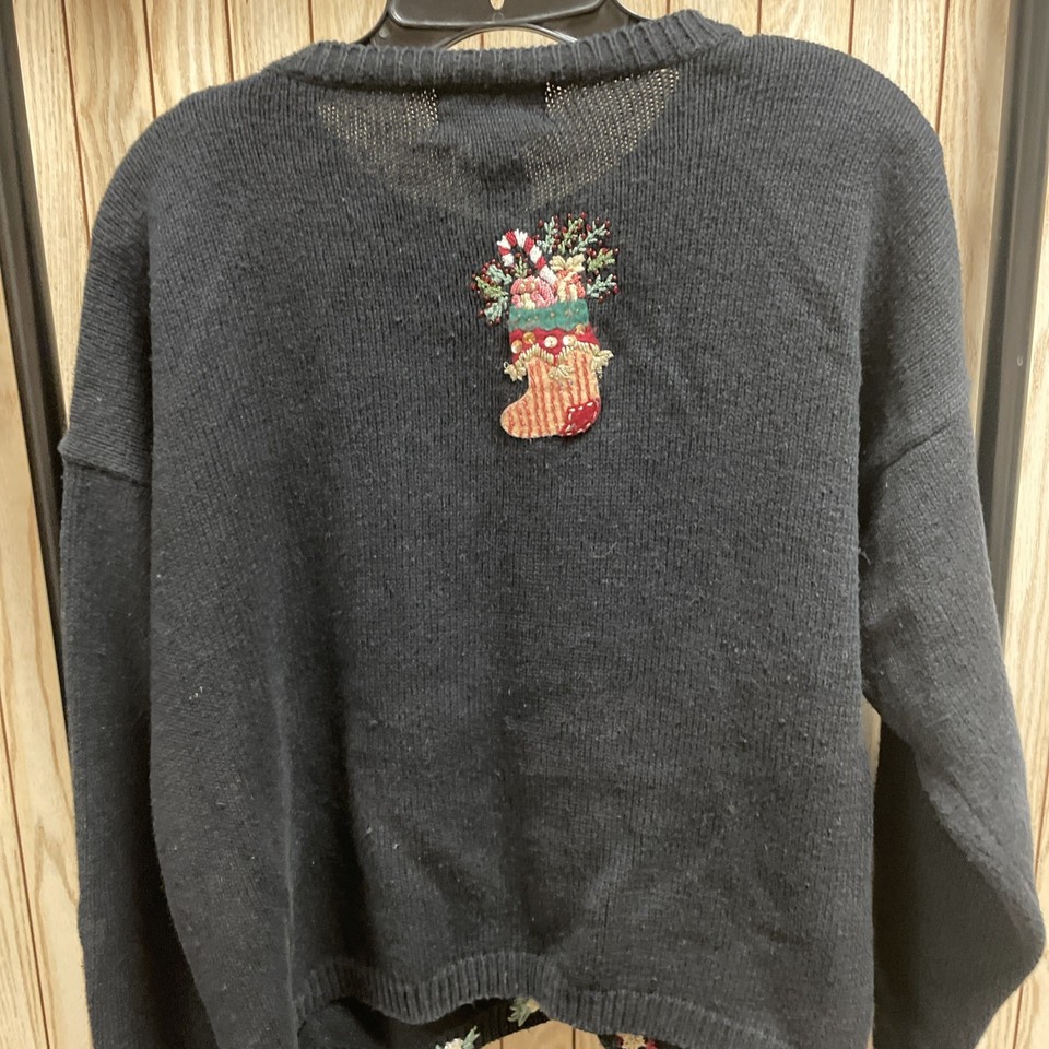 Carly St. Claire Vintage Christmas Holiday Cardigan Sweater Medium ...