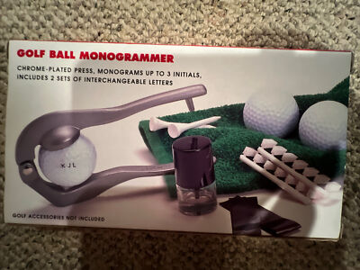 Golf Ball Monogrammer NEW Chrome Plated Press Up To 3 initials, 2 Sets ...