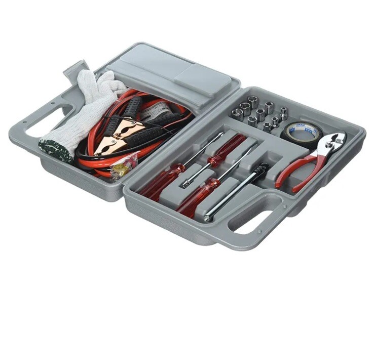 Auto Emergency Kit Set Roadside Car Tool Bag Vehicle Safety Kit Jumper ...