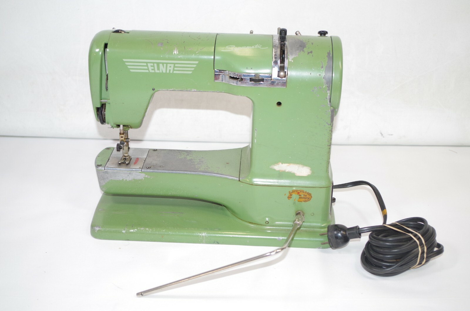 Vintage ELNA Supermatic Sewing Machine Military Green | eBay