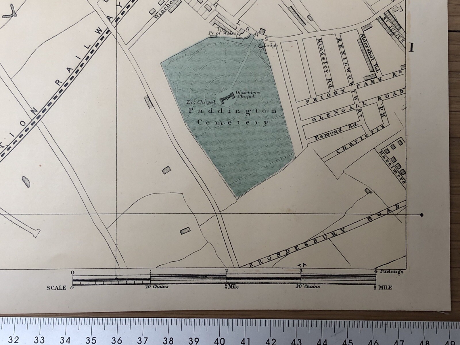 LONDON 1885 Bacon Map: Sht4 :WILLESDEN GREEN Kilburn Brondesbury Queens ...