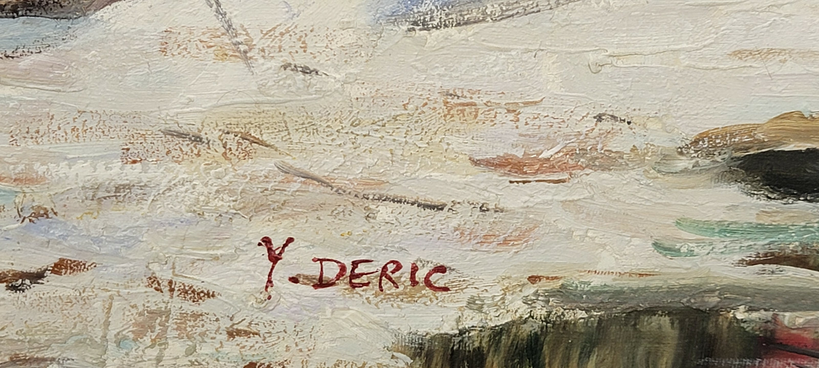IMPRESSIONIST PAINTING By LISTED SPANISH ARTIST Y. DERIC "VILLAGE" #1 ...
