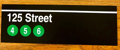 MTA NEW YORK CITY Subway Sign! - 125th Street - Downtown! A Great NYC ...