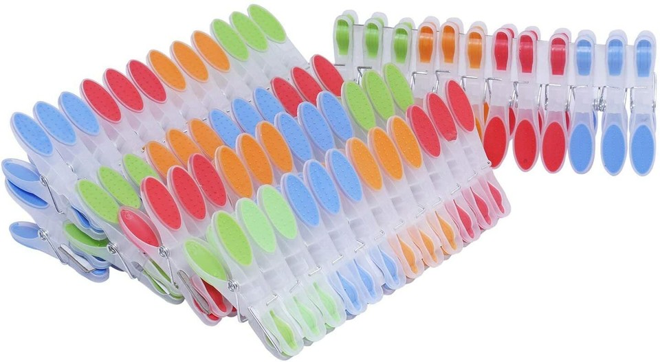 80 pcs Clothes Drying Strong Clips Laundry Home Pegs Windproof Clothes ...