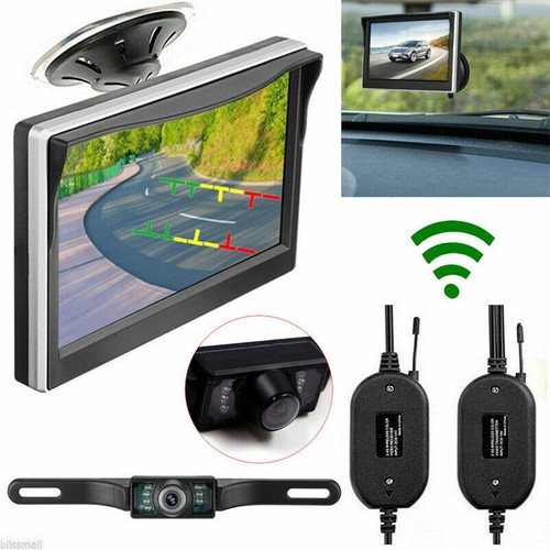 5'' Wireless Car Backup Camera Rear View HD Parking System Night Vision ...