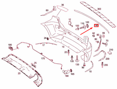 NEW MERCEDES-BENZ B W245 REAR BUMPER TRIM STRIP A1696980062 OEM NO DUTY ...