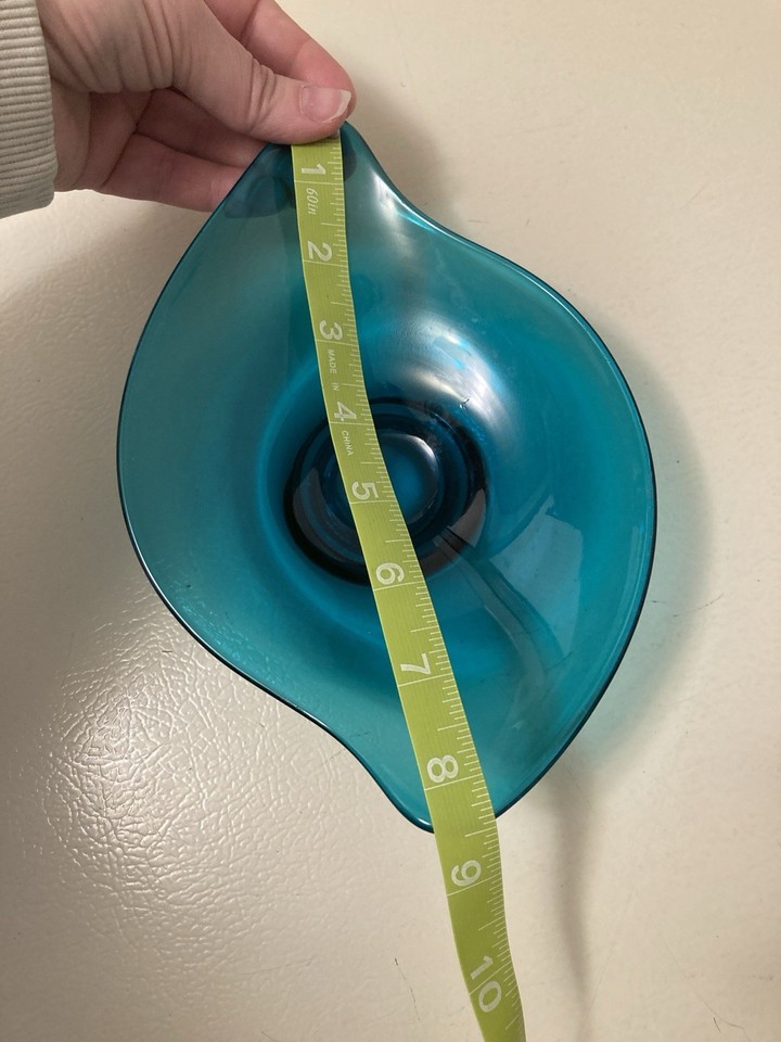 Viking Epic Line Bluenique Oblong Dish Console Bowl Freeform Art Glass ...