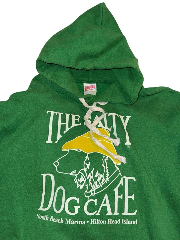 The Salty Dog Cafe Vintage Soffe Hoodie Sweatshirt Heather Green Adult ...