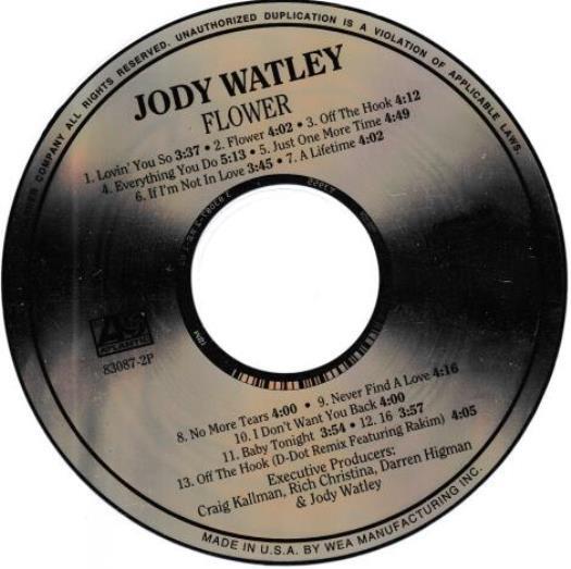 Jody Watley Flower PROMO MUSIC AUDIO CD D-Dot Remix Rakim hip hop album ...