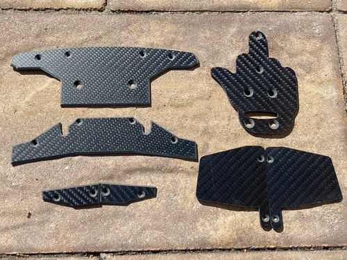 7pcs Carbon Fiber Side Skid Plate Winglets Set for Arrma limitless ...