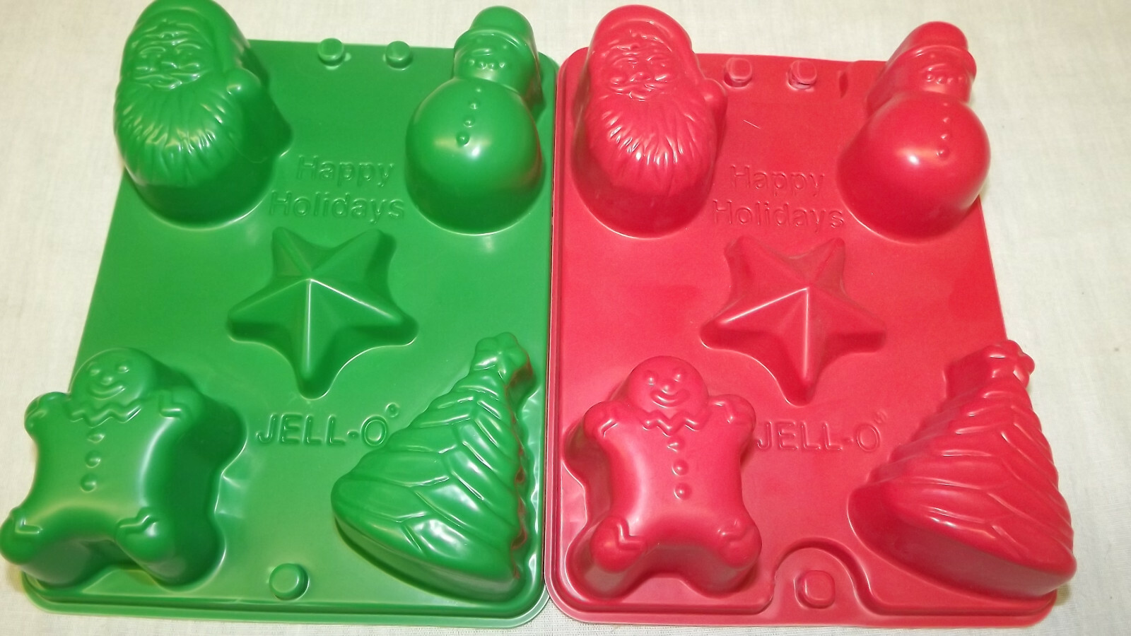 Vintage Christmas jello molds set of 2 plastic | eBay