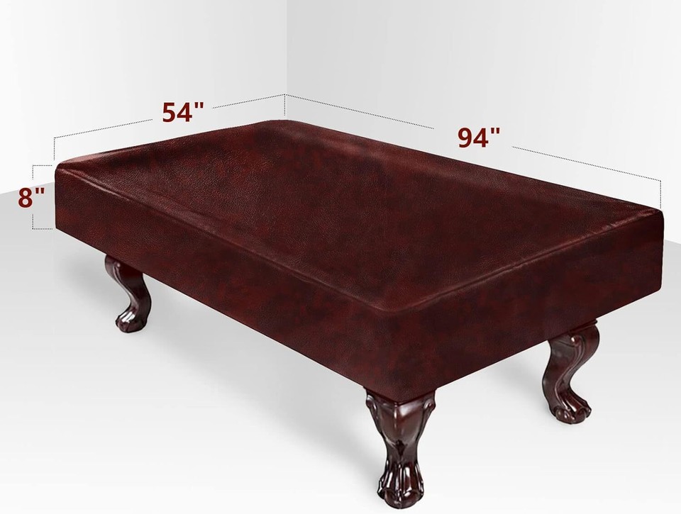 Leather Pool Table Cover,7ft/8ft/9ft Billiard Table Cover,Black/Brown ...