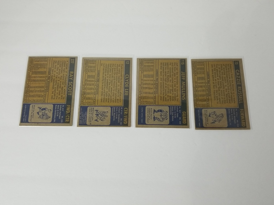 1970-71 Topps Basketball 4 Card Lot # 12/73/115/227 Lee, Russell ...