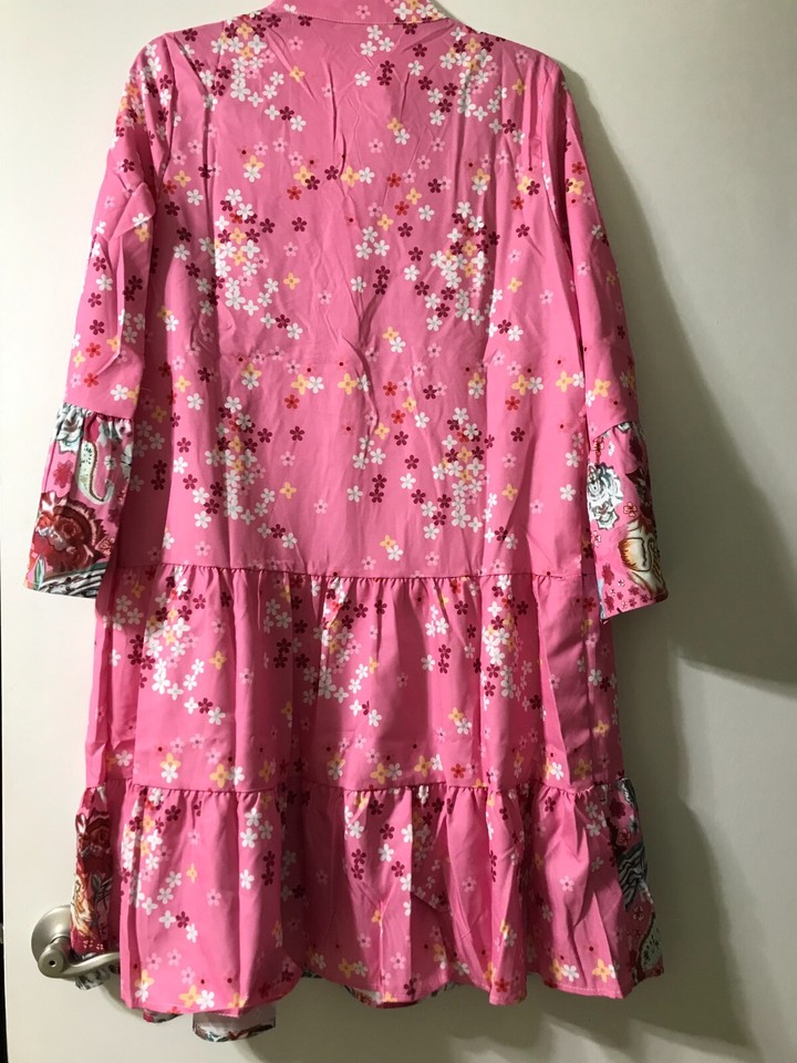 Temu Pink Flower Print Dress - Size S | eBay