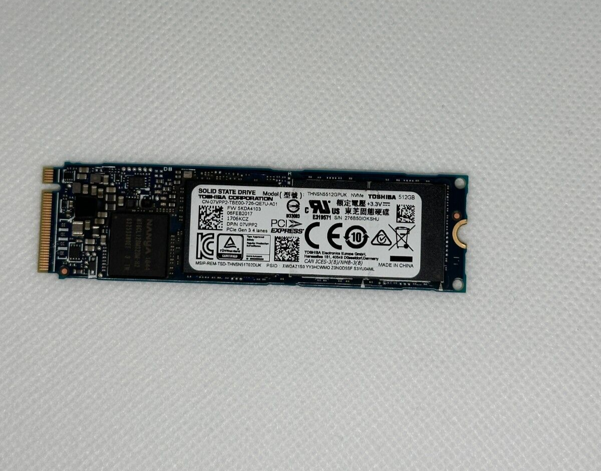 Toshiba 512GB Nvme SSD Solid State Drive THNSN5512GPUK | eBay